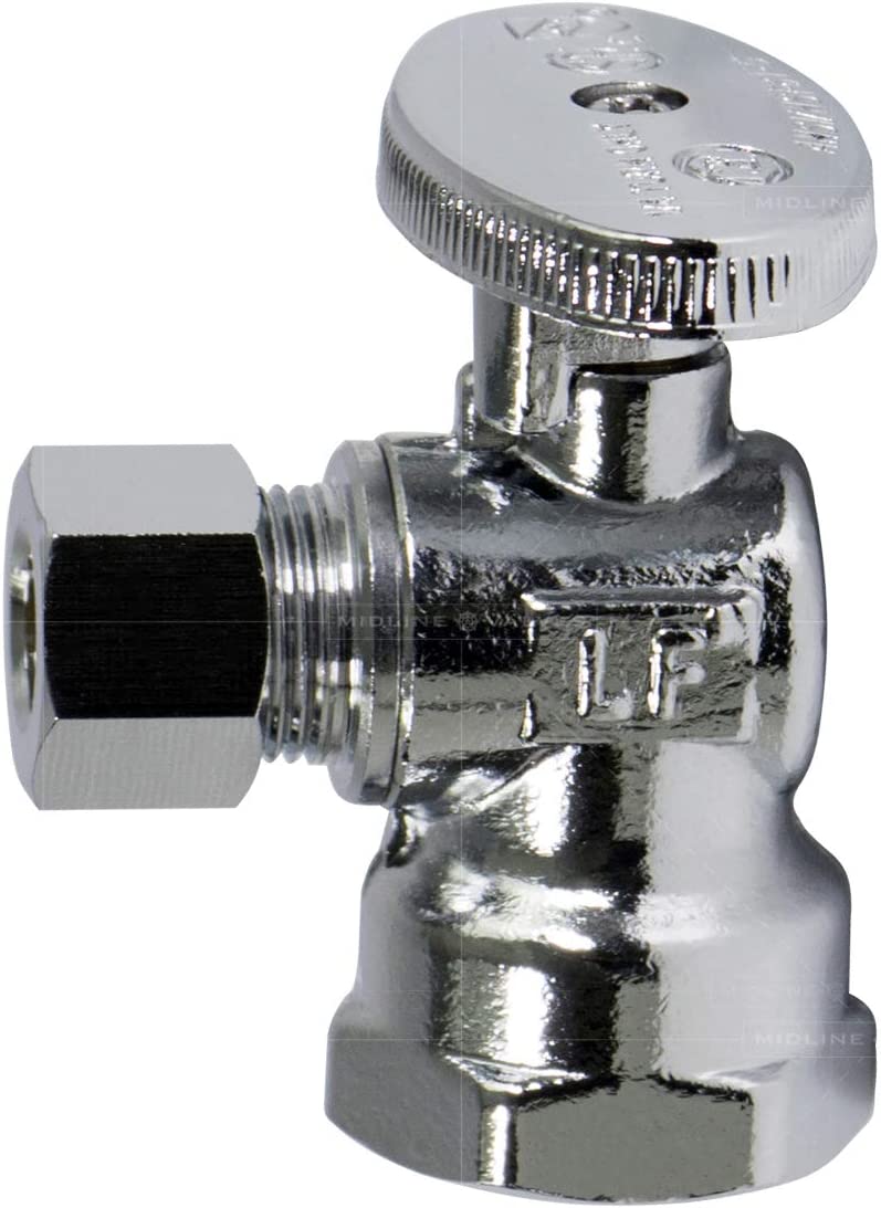 MIDLINE VALVE 81114QS-OM Water Supply Stop Valve with Quarter Turn Whe ...